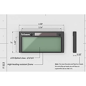 Tefuawe Auto Darkening Welding Lens, True Color Blue Technology, Variable Shade 5-13, 2x4.25 with 2pcs Replacement Outside Cover Lens for Pipeliner Welding Hood