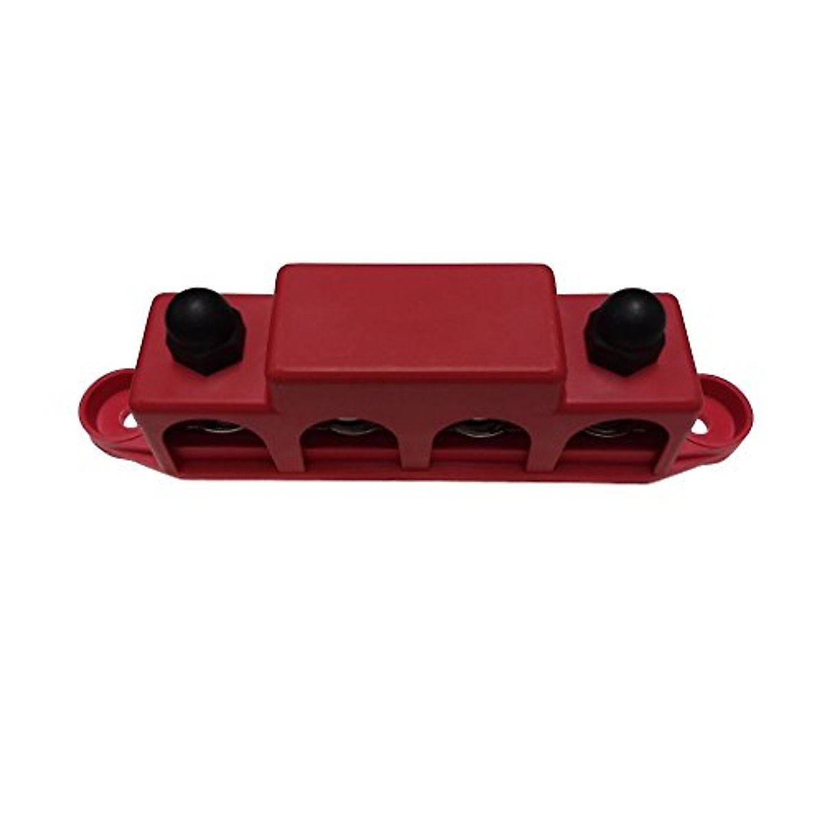 4 Way 7 Point Terminal Junction Busbar 3/8" Red