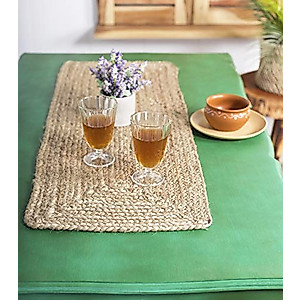 Madhu International Natural Jute Table Runner Rug, Long-Lasting Hand-Woven Rectangular Area Rug, Made from Jute Material for Indoor & Covered Door Entrances, 13 X 36 Inch