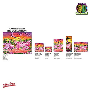 3D LiveLife Drinking Bottle - Flamingo Lingo from Deluxebase. 3D Lenticular Animal Water Bottle with Straw. 20oz kids water bottle with original artwork from renowned artist, Michael Searle