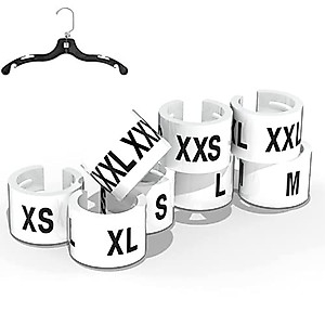 Discount Sizing- White Hanger Size Clothes Garment Markers 400 Count (Sizes: XXS-XXXL) | White Size Clips for Retail, at Home Hangers, Closet Organization & Assortment
