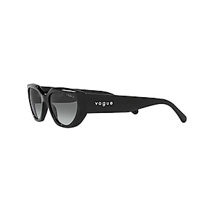 Vogue Eyewear Woman Sunglasses Black Frame, Grey Gradient Lenses, 52MM