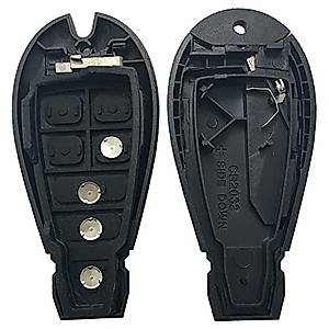 Horande Replacement Key Fob Cover Case fit for 2008-2015 Dodge Ram 1500 2500 3500 Truck Chrysler Jeep Keyless Entry Remote Control Key Fob Shell