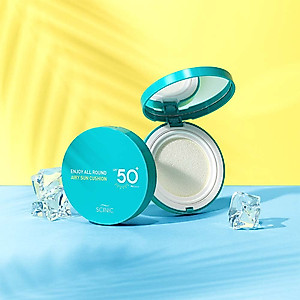 SCINIC Enjoy All Round Airy Sun Cushion EX SPF50+PA++++0.88oz (25g) | Cooling UV Protection & Natural Tone-up From Face To Body For All Family Members | Korean Skincare