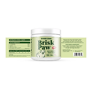 Brisk Paw Green Lawn Dog Vitamins and Supplements | Enriched with Dog Probiotic, Cranberry, and Spirulina | Dog Urine Neutralizer for Grass and Help Yellow Burn Spots | 120 Dog Chews