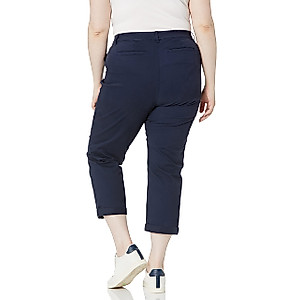 Amazon Essentials Women's Mid-Rise Slim-Fit Cropped Tapered Leg Khaki Pant (Available in Plus Size), Navy, 12