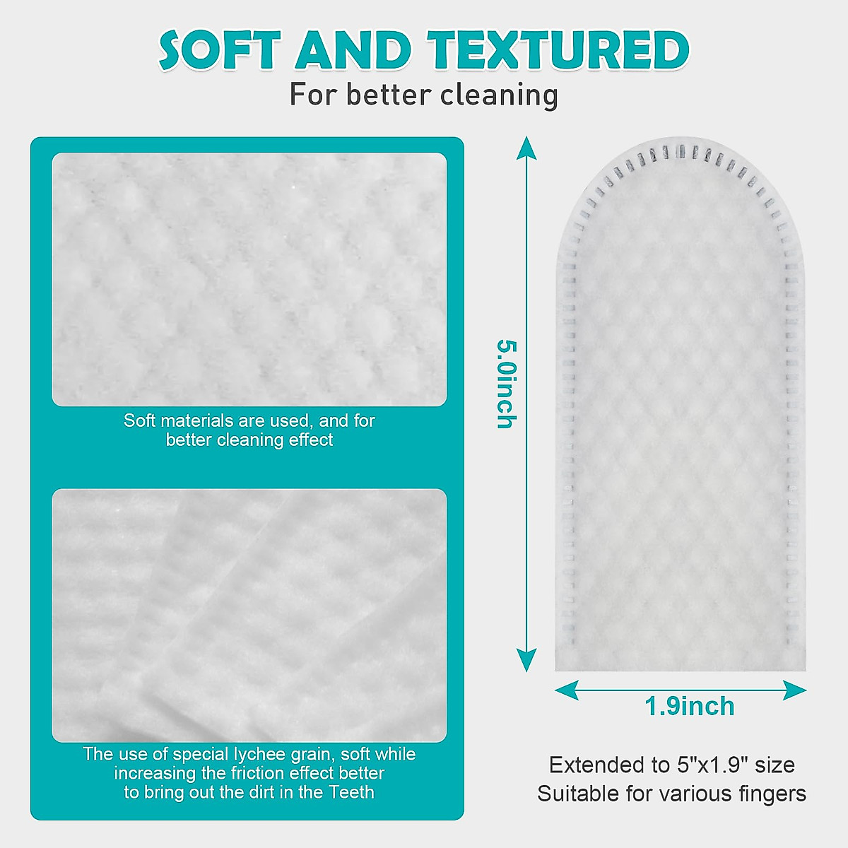 PET Hous Teeth Cleaning Finger Wipes for Cat & Dog & Rabbit.Reduces Plaque & Freshens Breath Finger Wipes, Disposable Gentle Cleaning & Gum Care Pet Wipes (50PCS)