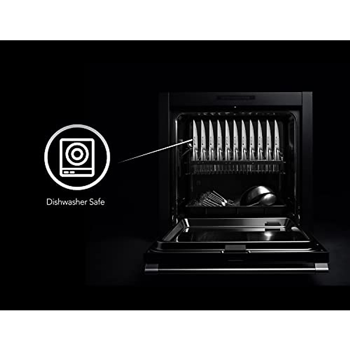 WIZEKA Steak Knives Set of 8, German 1.4116 Stainless Steel 4.5 Inches Serrated Straight Edge Steak Knife Set, Dishwasher Safe One Piece Design Knife Set of Steak with Gift Box