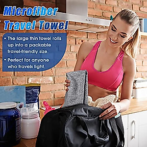 Chumia 10 Pcs Microfiber Gym Towel Bulk Quick Dry Absorbent Fiber Workout Towels 30 x 15.7 Inch Fast Drying Towel for Men Women Sweat Fitness Yoga Travel Sports Towels