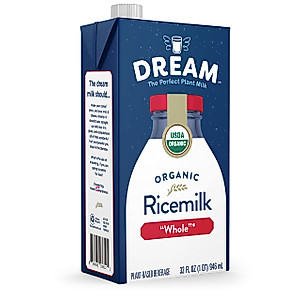 Dream Organic Whole Rice Milk, Dairy Free, 32 Fluid Ounces (Pack Of 12)
