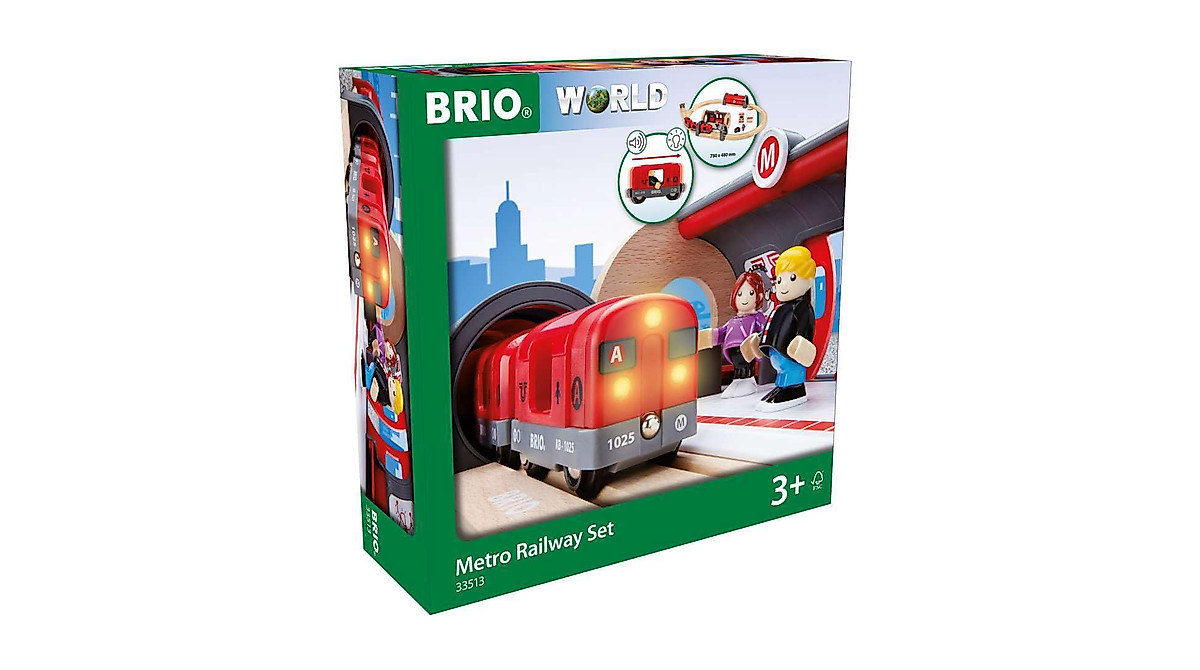 Brio 33513 Metro Railway Set - 20 Piece Wooden Train