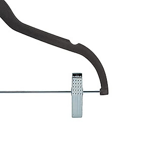 Laura Ashley 12 Pack Velvet Hangers with Clips | Durable | Plush Velvet | Slim | Closet Organization | Grey | 12pack | Suit | Pants | Blouse | Closet Organization