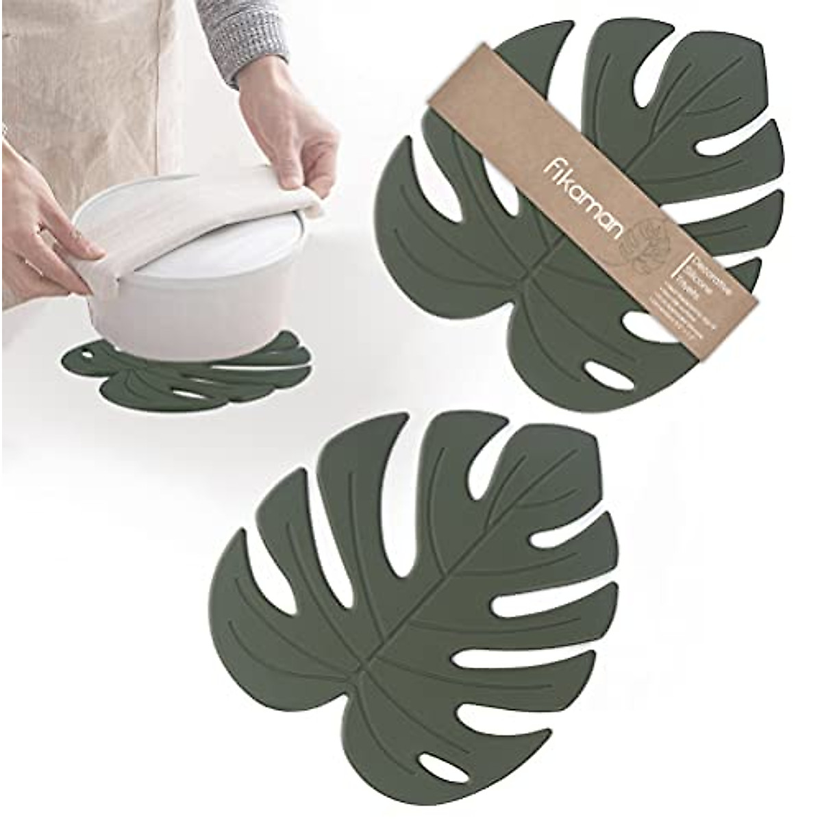 Silicone Trivets for Hot Dishes - Set of 2 Pieces Heat -Resistant Food Grade Silicone Mat, Kitchen Mat, Pot Holders for Kitchen, Kitchen Decor for Counter, Countertop