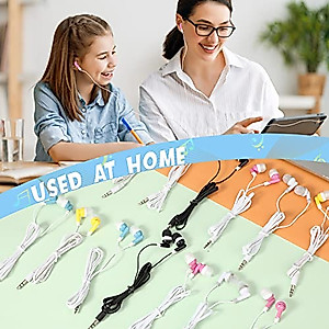 100 Packs Bulk Earbuds Headphones Earphones Kids Colorful in Ear Earbuds Classroom Headphones Bulk Wired Ear Buds Earphones Bulk for Kids Adults Smartphones Laptop Classroom School Library