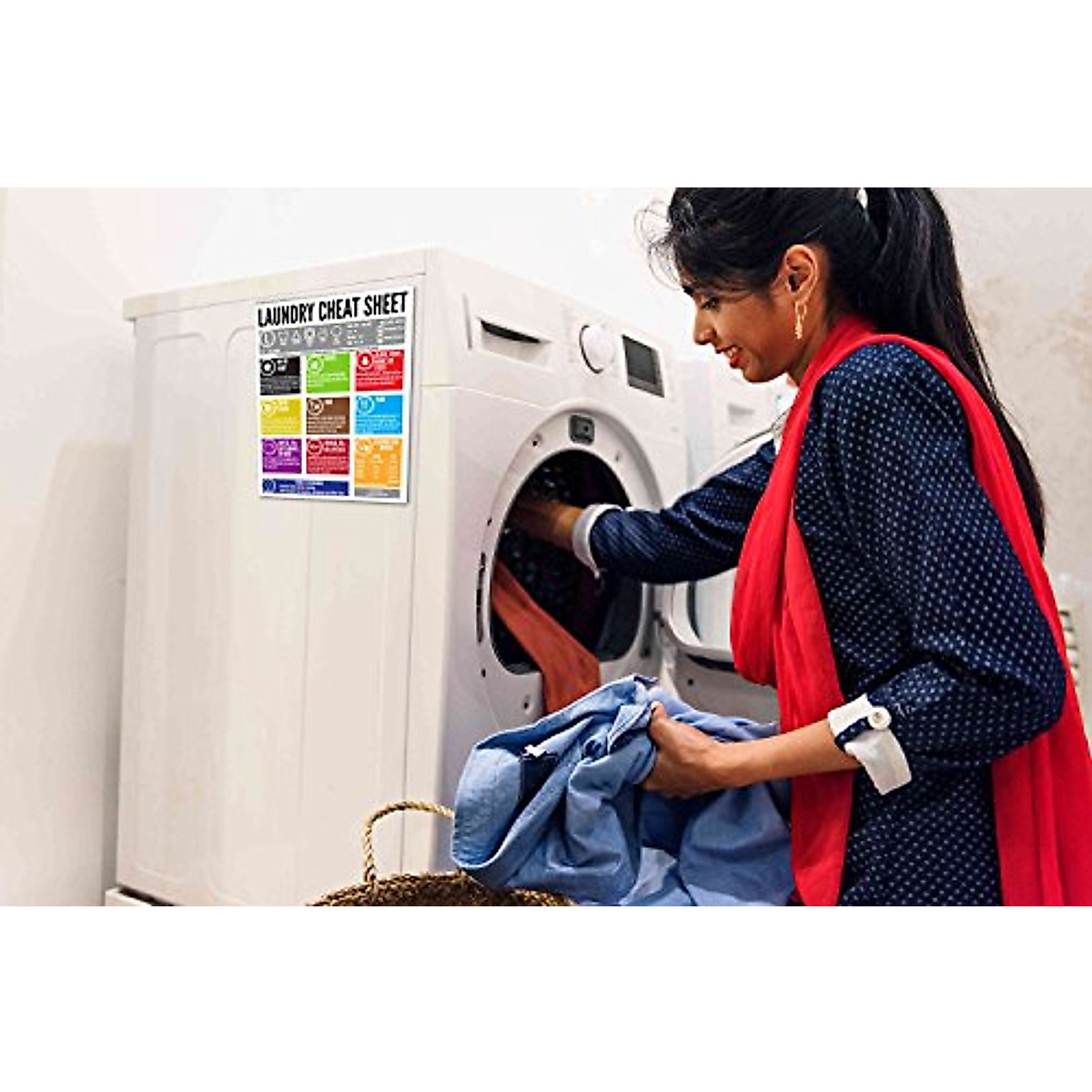 Voisin Products Magnet | Laundry Cheat Sheet | Laundry Room Decor or Laundry Room Sign | How to Do Laundry | Laundry Magnet Includes: Laundry Symbols & Stain Removal Chart | Laundry Room Wall Decor