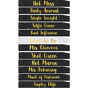 GEMICH Bride sash/Bridesmaid sash(12 Pack)