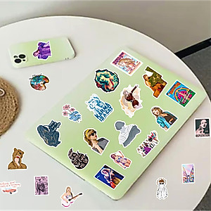 JXJMYU 100pcs Tayloris Music Sticker for Adult, Female Pop Singer Ablum Stickers for Teen Girl, Waterproof Vinyl Sticker for Water Bottle Laptop Phone Party Favors