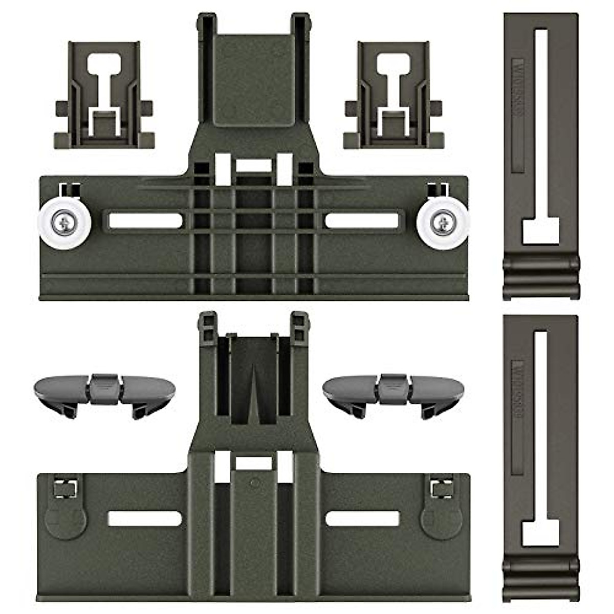 Upgraded W10350375 Dishwasher Top Rack Adjuster & W10195840 Dishwasher Positioner & W10195839 Rack Adjuster & W10508950 Stop Track Replacement for Whirlpool WDTA50SAHZ0 dishwasher parts(8 Packs)