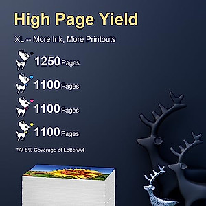 MS DEER Compatible Maxify 1200 Ink Cartridges Replacement for Canon 1200XL PGI-1200 XL PGI1200XL for Maxify MB2720 MB2320 MB2020 MB2120 MB2350 Printer (2 Black, 1 Cyan, 1 Magenta, 1 Yellow) 5-Pack