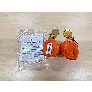 Esky Emergency Sleeping Bag, 2 Pack Survival Bag Portable Thermal Bivy Sack, Waterproof Lightweight Emergency Blanket Survival Gear with Compass and Whistle for Camping Hiking Outdoor Adventure