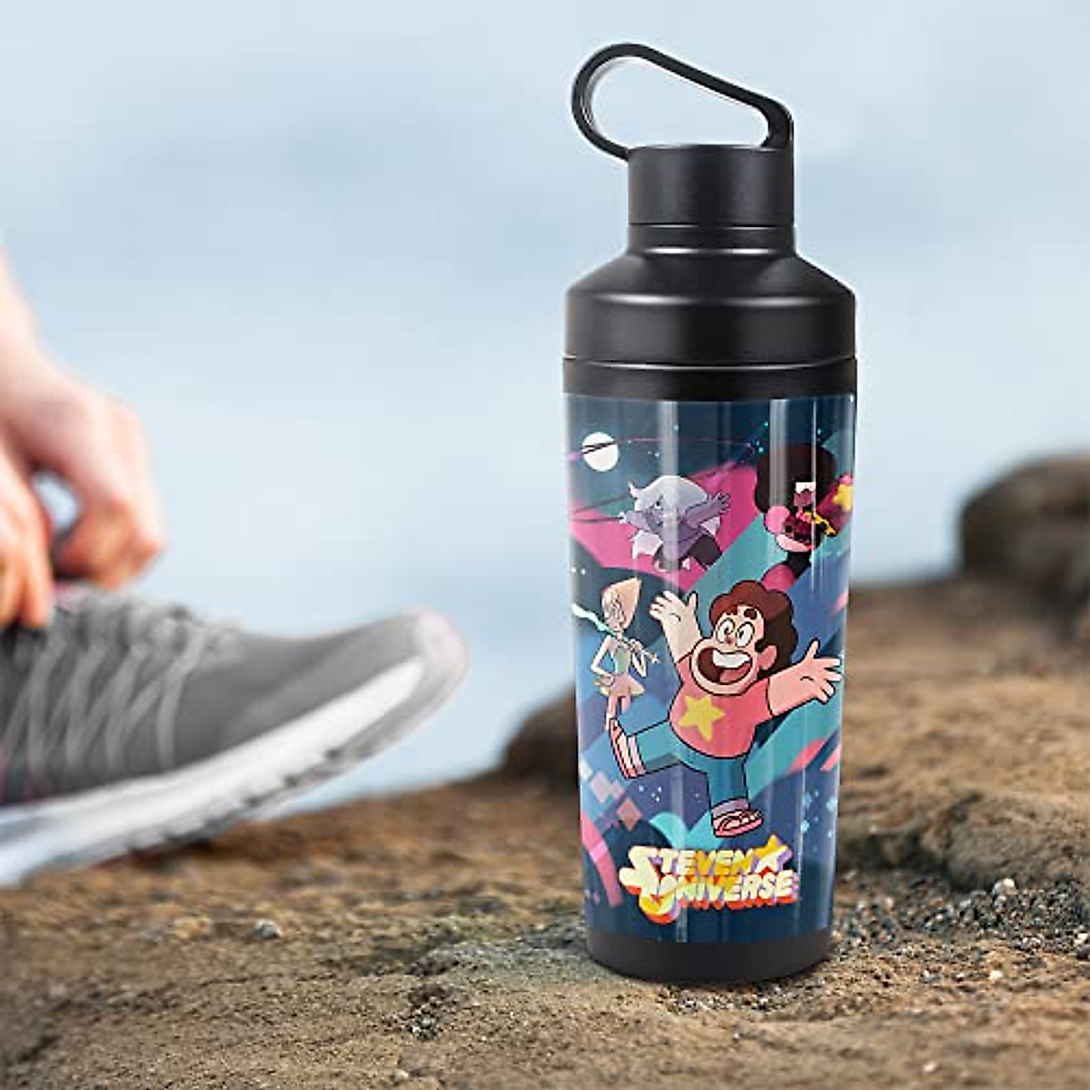 Steven Universe OFFICIAL Group Shot 18 oz Insulated Water Bottle, Leak Resistant, Vacuum Insulated Stainless Steel with 2-in-1 Loop Cap