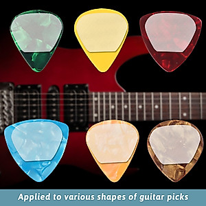 Nuanchu 50 Pack guitar pick grips Stop Dropping Your Guitar Picks While Playing Non Sticky Rubber Guitar Pick Holder Washable Self Adhesive Grips(Irregular Type, 1 x 0.8 Inch)