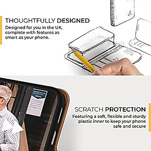 Snakehive iPhone 14 Plus Leather Case | Genuine Leather Wallet Phone Case with Card Holder | Flip Folio Case/Cover with Stand | Compatible with iPhone 14 Plus | (Black)