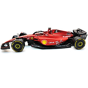 JODIYAAH Bburago 1/43 2022 F1-75 Scuderia Ferrari #16 Charles Leclerc F1-75 #55 Carlos Sainz Alloy Luxury Vehicle Diecast Cars Model Toy Collection Gift (F1-75 #16 Hardcover)
