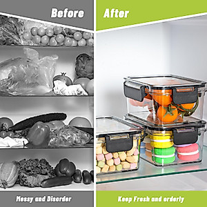 Moretoes 3pcs 450ml Airtight Food Storage Containers with Lids, Plastic Stacktable Storage Meal Prep Lunch Containers (3 Containers, 3 Lids)