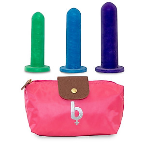 BioMoi Silicone Pelvic Dilator Kit | Pelvic Equipment for Stretching | Comfortable Pelvic Floor Muscle Trainer | BioCote Protected | with Bag | Large Set | (Pack of 3)