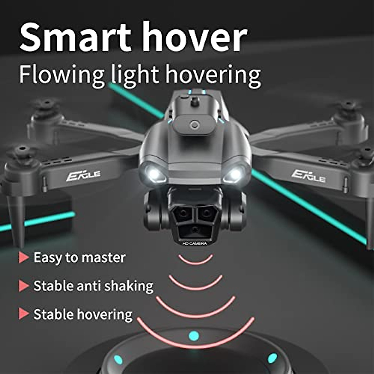 Adult Drone with 4K Camera, 3.7V 2000mAh Quadcopter with Auto Return, Brushless Motor, Route Flight, Altitude Hold, Headless Mode, 2.4G RC Drones Toy