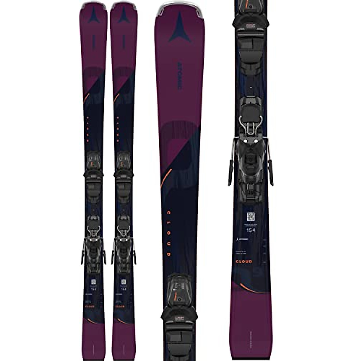 Atomic Cloud Q9 Skis w/M 10 GW Bindings Womens Sz 161cm Black/Berry