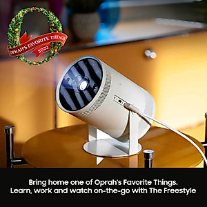 Samsung SP-LSP3BLAXZA 30"-100" HDR Freestyle Smart Portable Projector with a Samsung VG-FSA3BA The Freestyle Socket Adaptor and a Samsung VG-SCLA00G The Freestyle Carrying Case (2022)
