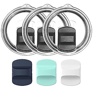 ANBOO 3 Pack 20 oz Magnetic Tumbler Lid with 3 Magnetic Slider Replacement Compatible for YETI 20 oz Rambler, Ozark Trail, Old Style Rtic, Slider Switch Spill Proof Tumbler Cover