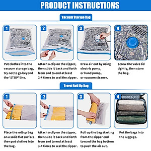 Hausavant Vacuum Storage Bags, 20-Pack Vacuum Seal Bags for Clothing, Bedding, Blankets, Comforters, and Travel, Space Saver Bags with Electric Pump and Hand Pump