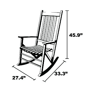 Leigh Country Heartland White 5 Slat Classic Rocker Rocking Chair