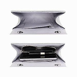 Segreto Women's Shiny Rhinestones Evening Bags PU Leather Sequins Shoulder Handbag Flap Clutch Purse for Wedding Party