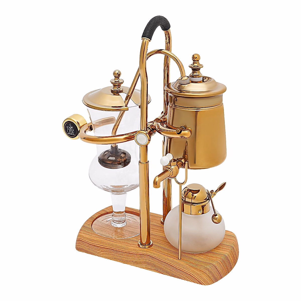 GXFCHYL Belgian Belgium Luxury Royal Family Balance Syphon Siphon Coffee Maker Retro Coffee and Tea Maker Gold Syphon Coffee Brewer 400ML (Gold)