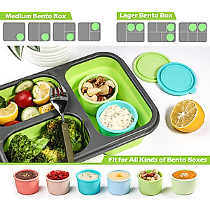 Webake 2.5 oz Salad Dressing Container to Go, 6 Pack Silicone Sauce Container with Lids, Leakproof Condiment Container Fits in Bento Box for Lunch, Reusable Sauce Cups for Office, Travel, Picnic