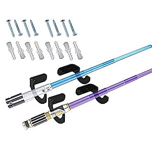 MANNIFEN 2 Pair Lightsaber Rack,Lightsaber Stand,Wall-Mounted Lightsaber Rack,Acrylic Light Saber Display Holder Black