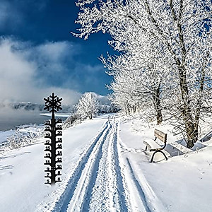 cjc Snow Gauge, 24 Inch Snow Gauge,Iron Art Snow Gauge Outdoor Christmas Decorations Handmade Metal Snow Measuring Stick Snow Gauges for Yard, Detachable Snow Gauge Outdoor (Snowflake)