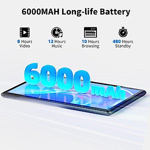 SGIN Tablet, 10 Inch Android 12 Tablets Computer 8GB RAM 128GB ROM with MTK Octa-Core 2.0Ghz Processor, 1280 * 800 HD IPS Srceen, 5MP+8MP Camera, WiFi, Bluetooth, 6000mAh