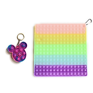 Pop It Glow in The Dark Bubble Pop Fidget Autism Sensory Toys 225 Bubble Popper Toy & Bubble Popper Keychain Stress Relief ADHD