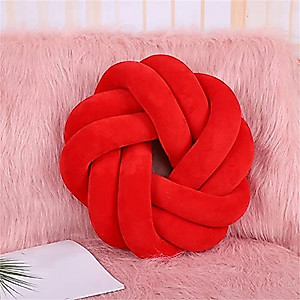 Togtlafil Creative Knot Throw Pillow Soft Round Braided Cushion Sofa Bedroom Garden Decor Gift,Yellow 12in