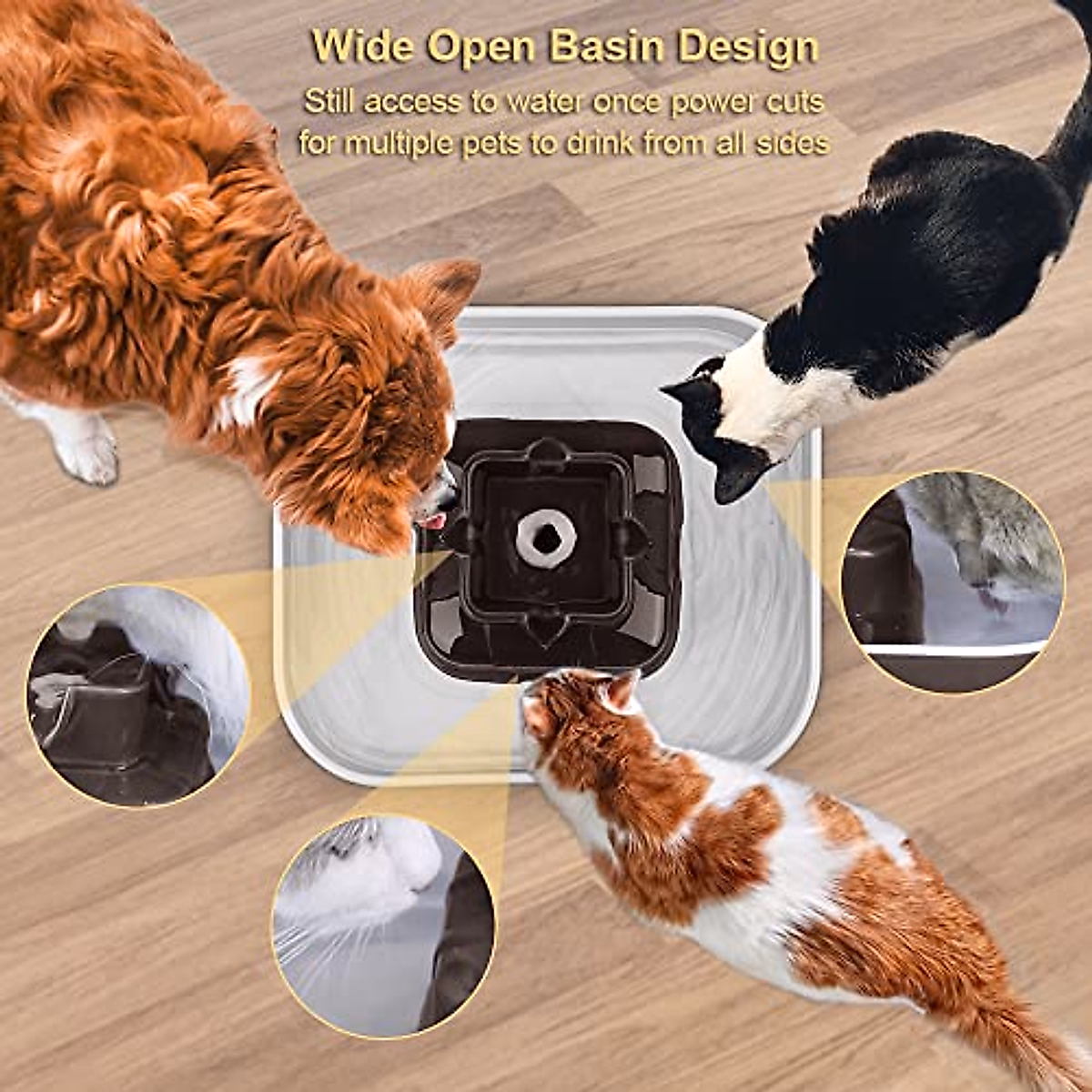 Ceramic Cat Water Fountain,SIBAYS 3L Pet Water Fountain, Automatic Cat Water Dispenser,Automatic Ceramic Drinking Fountain for Pets, Easy to Disassemble and Clean(Coffee)