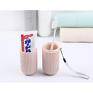 LONG TAO 4 Pcs Travel Toothbrush Case Portable Toothbrush Storage Box Toothbrush Travel Containers Wash Cup Holder Organizer for Trips and Daily Use (Green, Grey,Pink,White)