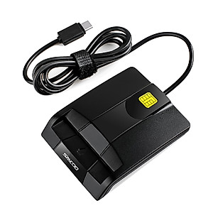 Type C Smart Card Reader Saicoo DOD Military USB-C Common Access CAC Card Reader, Compatible with Mac OS, Win (Don't Support VA PIV Card)