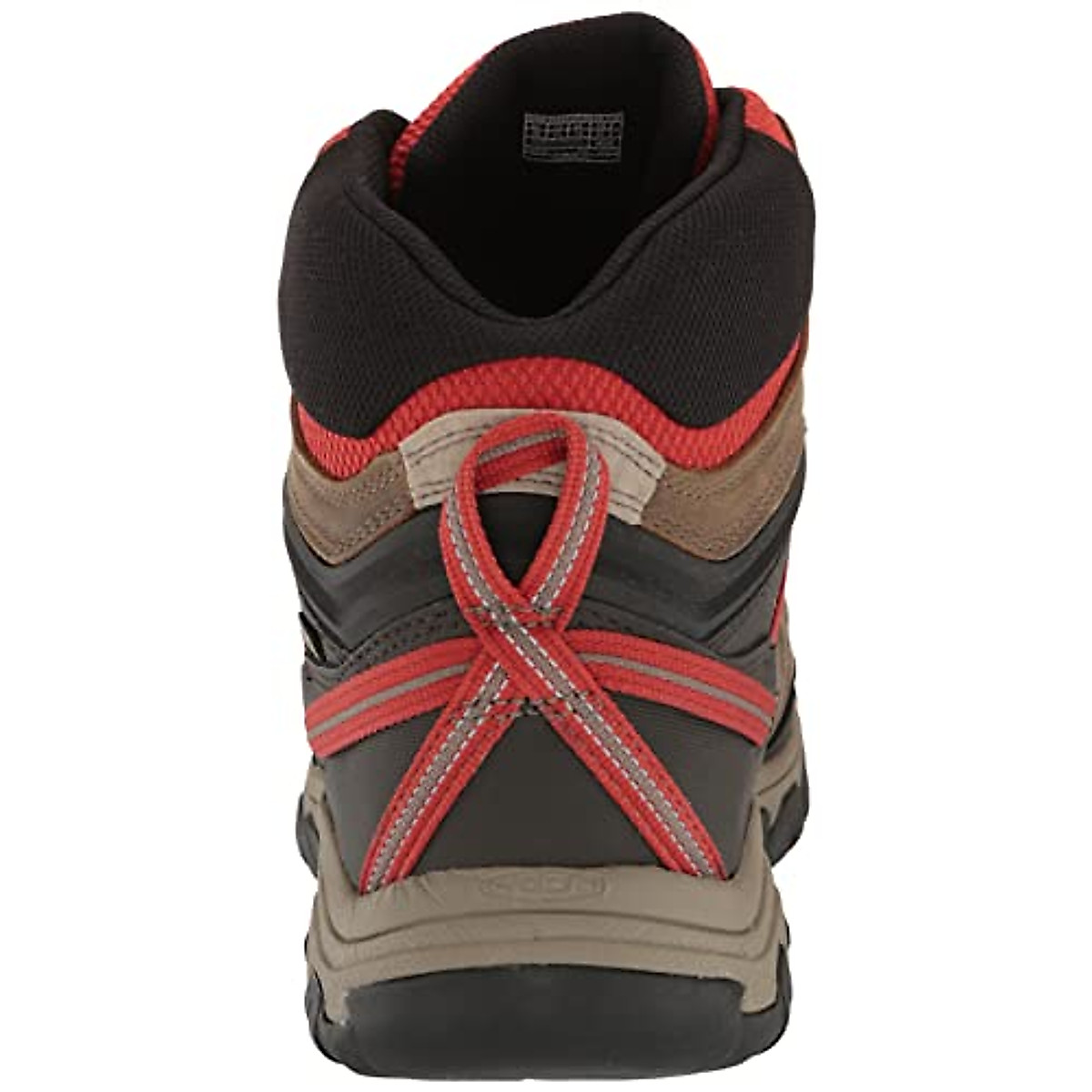 KEEN Men's Ridge Flex Mid Height Waterproof Hiking Boots, Dark Olive/Ketchup, 10.5