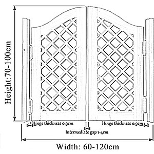 ZSPINJIA Outdoor Fence Gate，Retro Swinging Doors Cafe Doors,Interior Premade Louvered Solid Wood Saloon Swing Door,Bar Kitchen Hallway Entrance Partition Door (Size : W80xH100cm(31x39in))