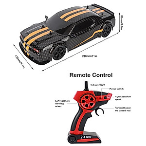 Apawband RC Drift Car 1/14 Scale RC Car RTR Remote Control Race Cars Drifting Toy for Boys Kids 4WD 30KM/H RC Vehicle with LED Lights Drift Tires + Racing Tires